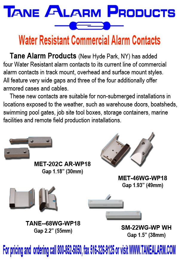 Water Resistant Commercial Alarm Contacts | Tane Alarm Products